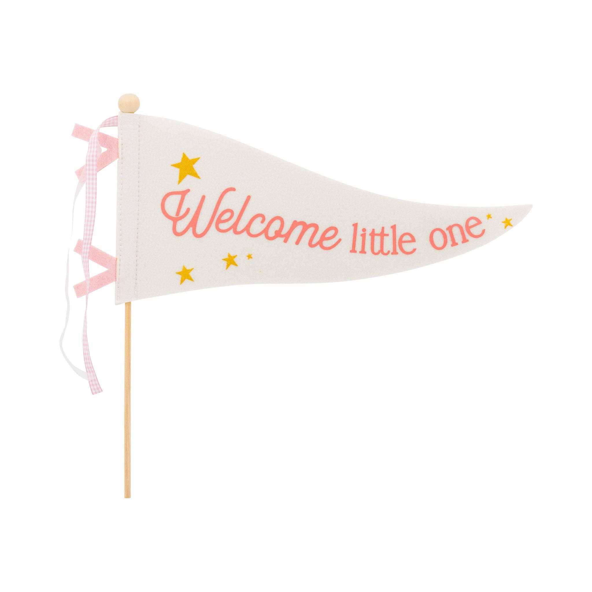 PINK 'WELCOME LITTLE ONE' PENNANT | BABY SHOWER DECOR TORONTO ...