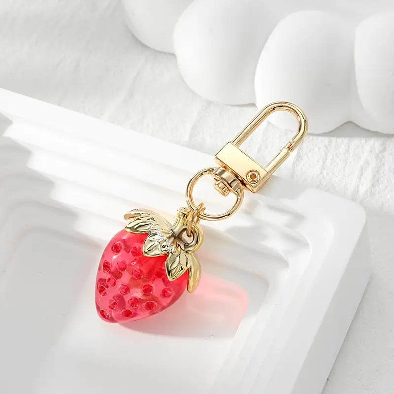 RED STRAWBERRY KEYCHAIN – CONFETTIMYPARTY