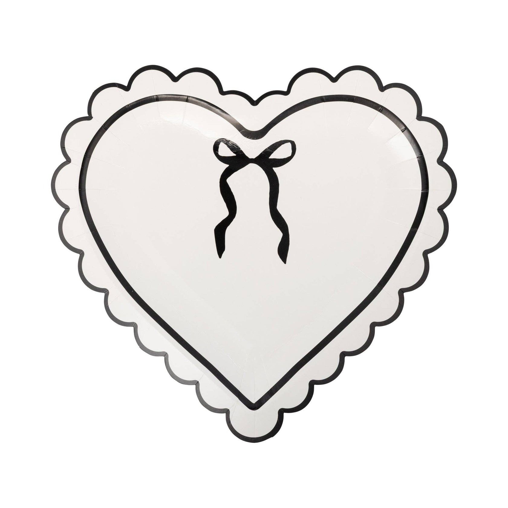 WHITE & BLACK SCALLOPED HEART SHAPED PLATES | TORONTO PARTY SUPPLIES ...