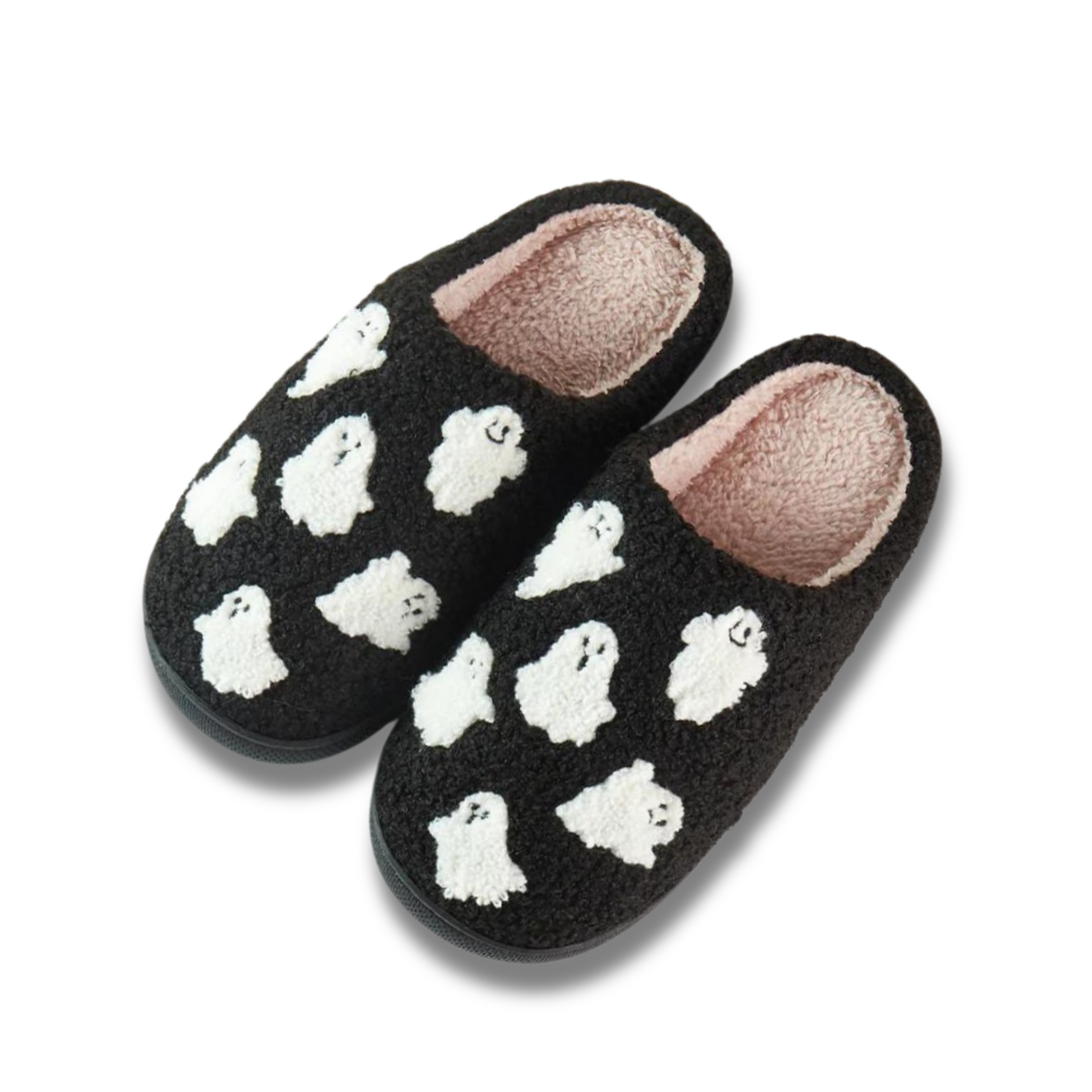 FUZZY GHOST SLIPPERS – CONFETTIMYPARTY