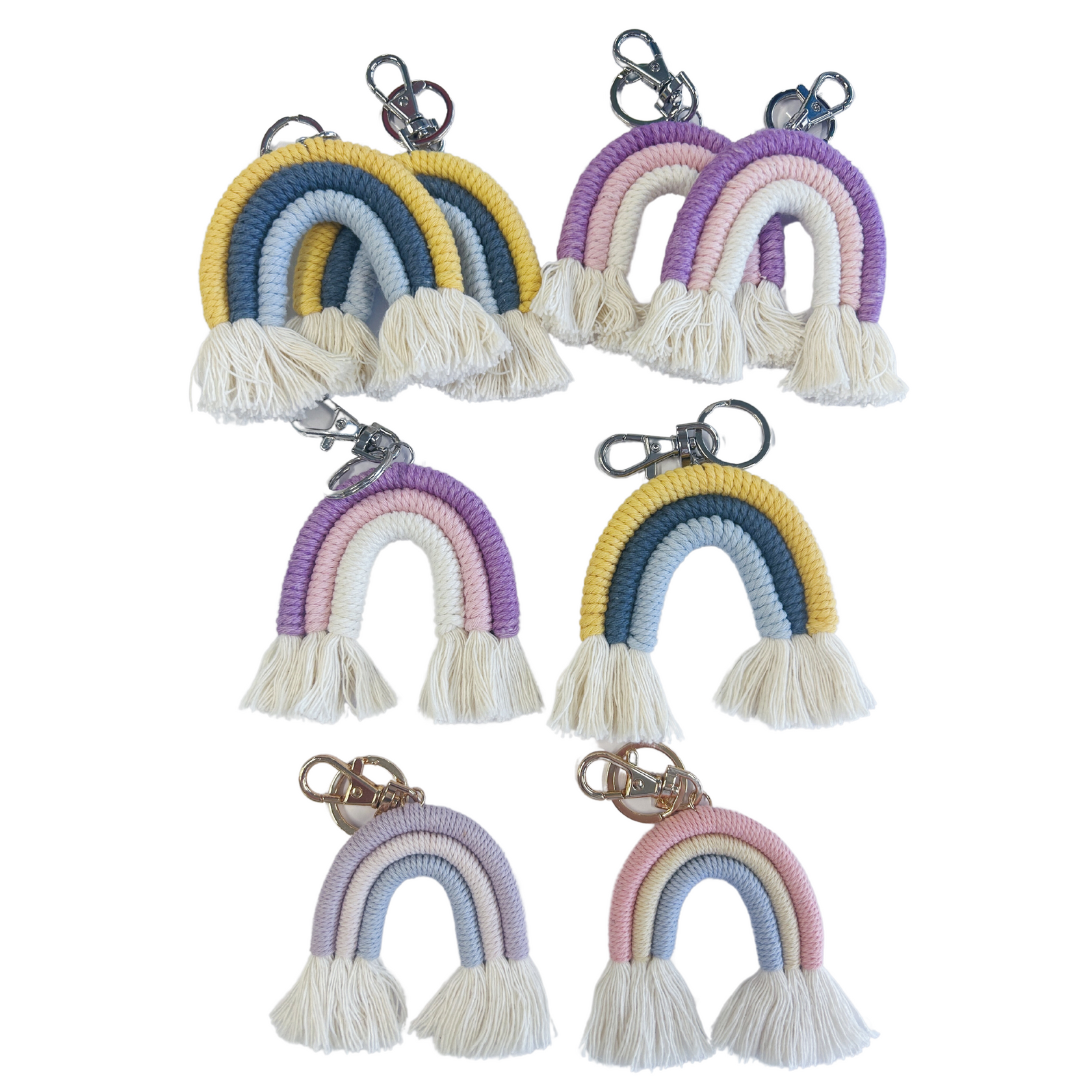 MACRAME RAINBOW KEYCHAINS – CONFETTIMYPARTY
