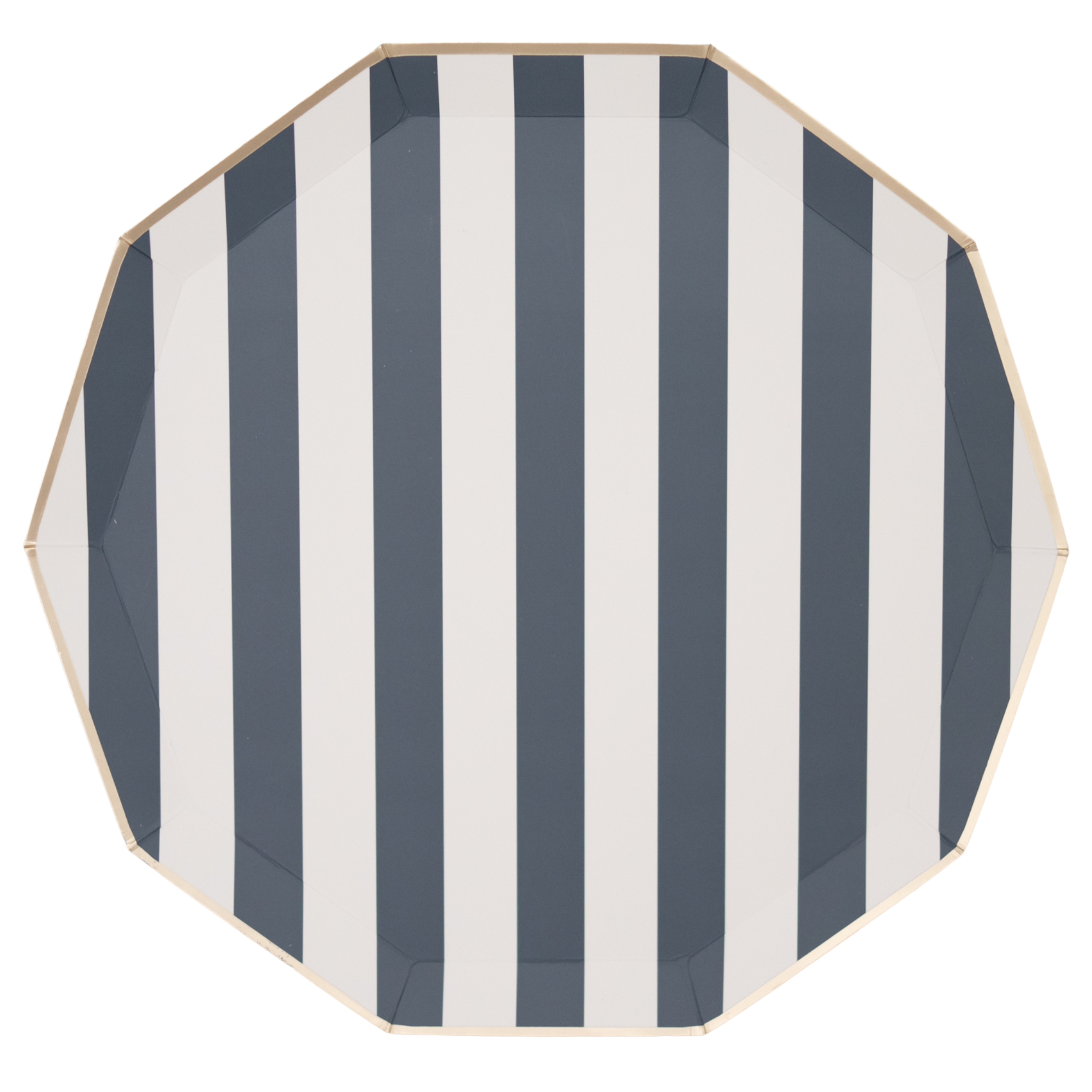 MIDNIGHT BLUE SIGNATURE CABANA STRIPE PLATES – CONFETTIMYPARTY