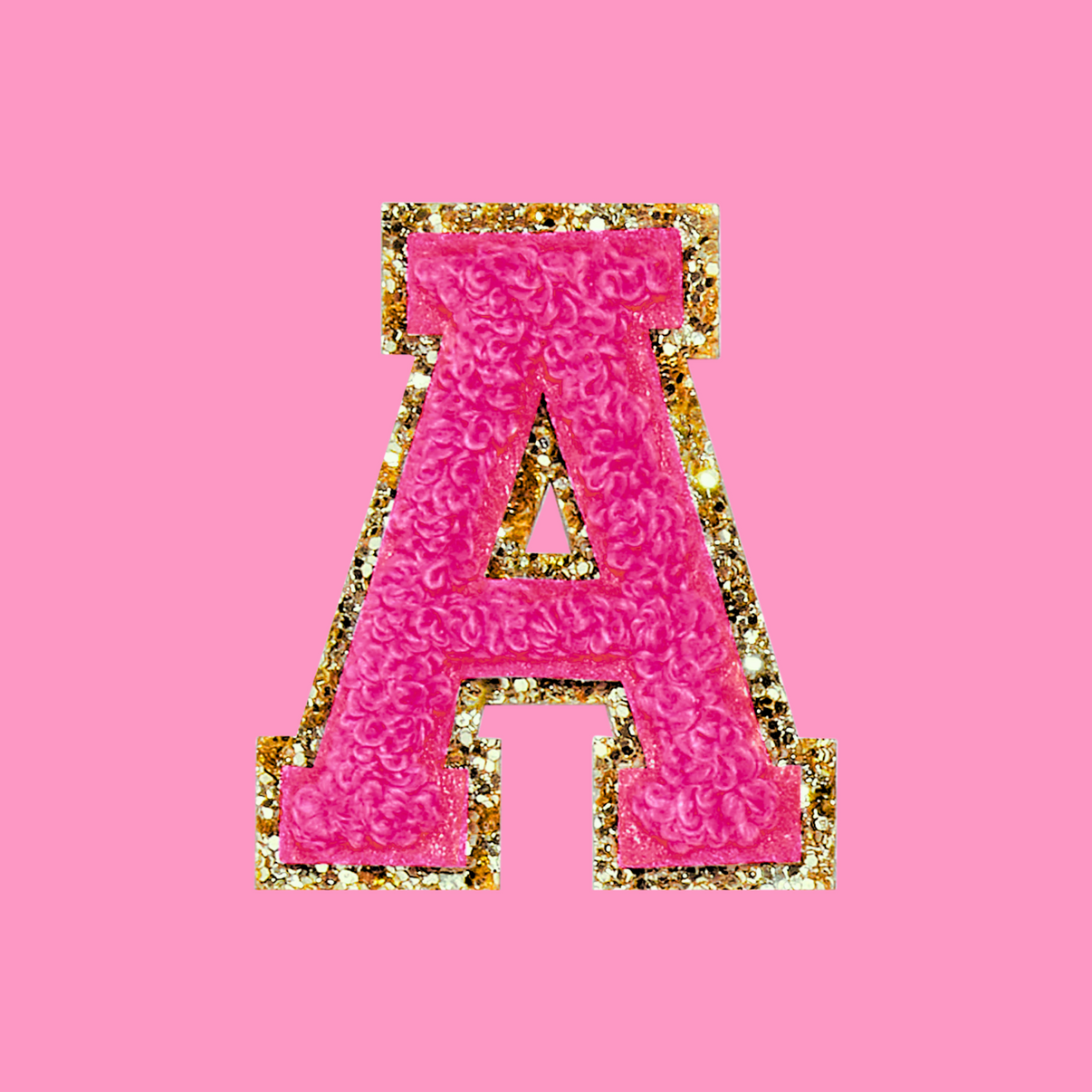 MINI CHENILLE VARSITY LETTER PATCH - HOT PINK – CONFETTIMYPARTY