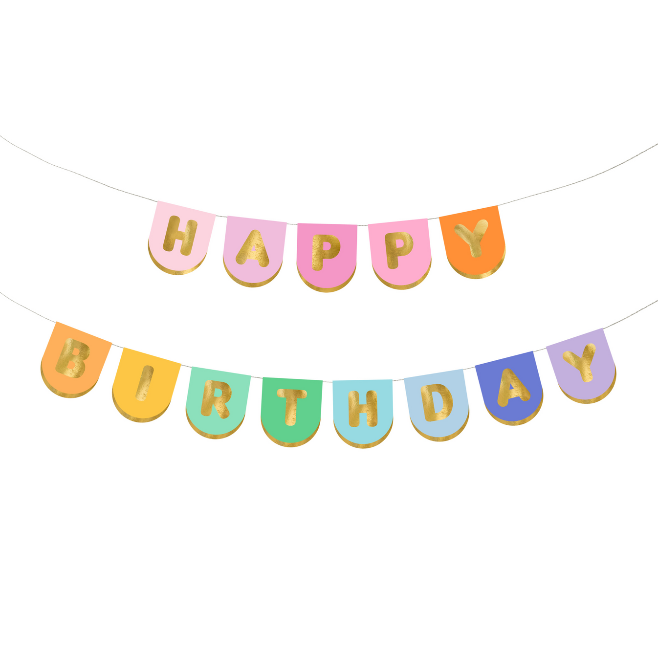RAINBOW PENNANT HAPPY BIRTHDAY BANNER – CONFETTIMYPARTY