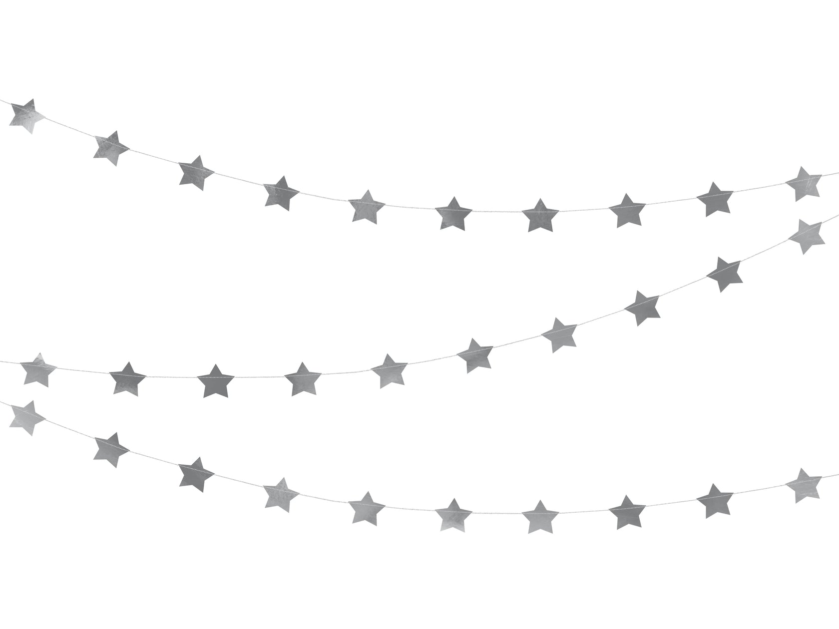 SILVER STARS HANGING BANNER – CONFETTIMYPARTY