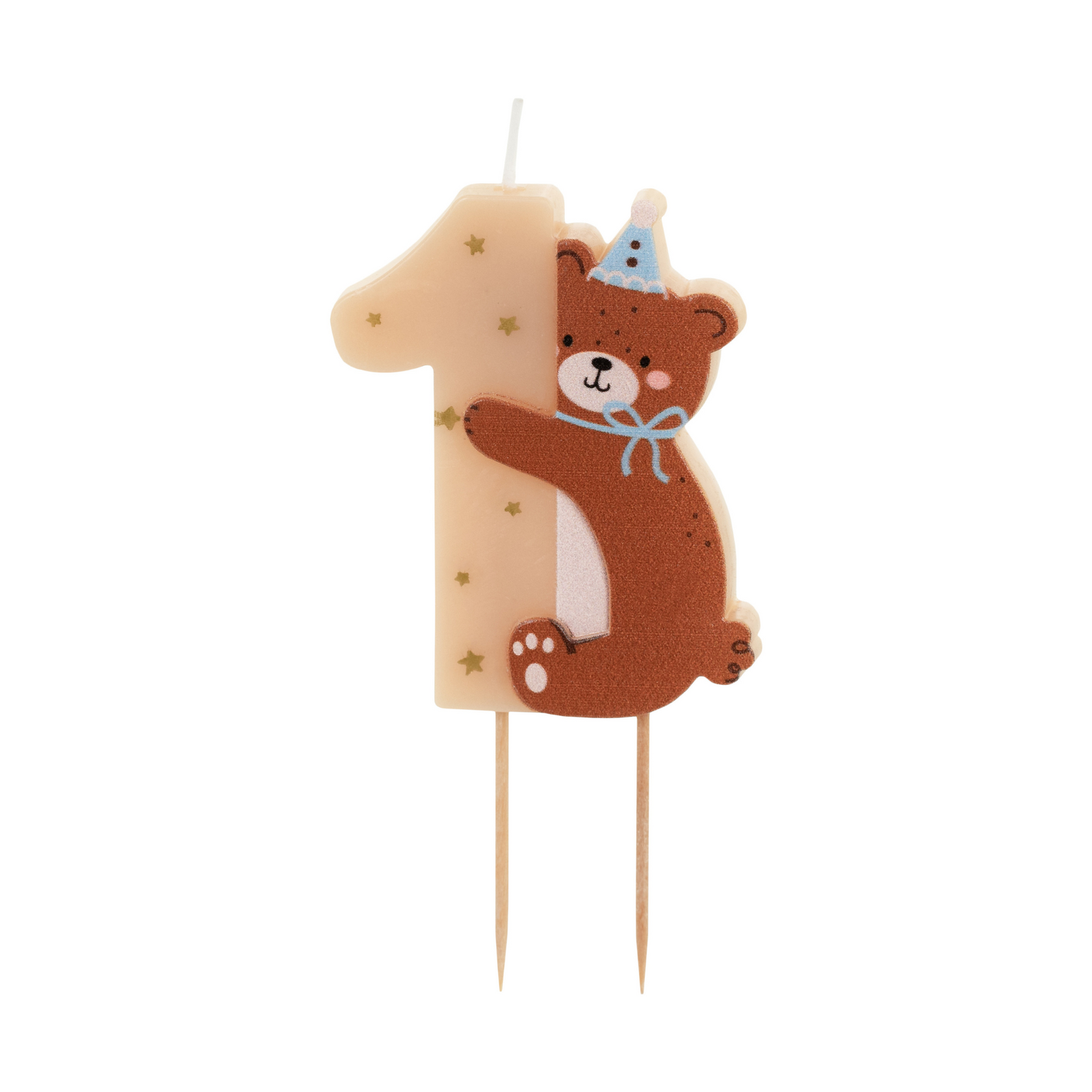 TEDDY BEAR NUMBER 1 BIRTHDAY CANDLE – CONFETTIMYPARTY